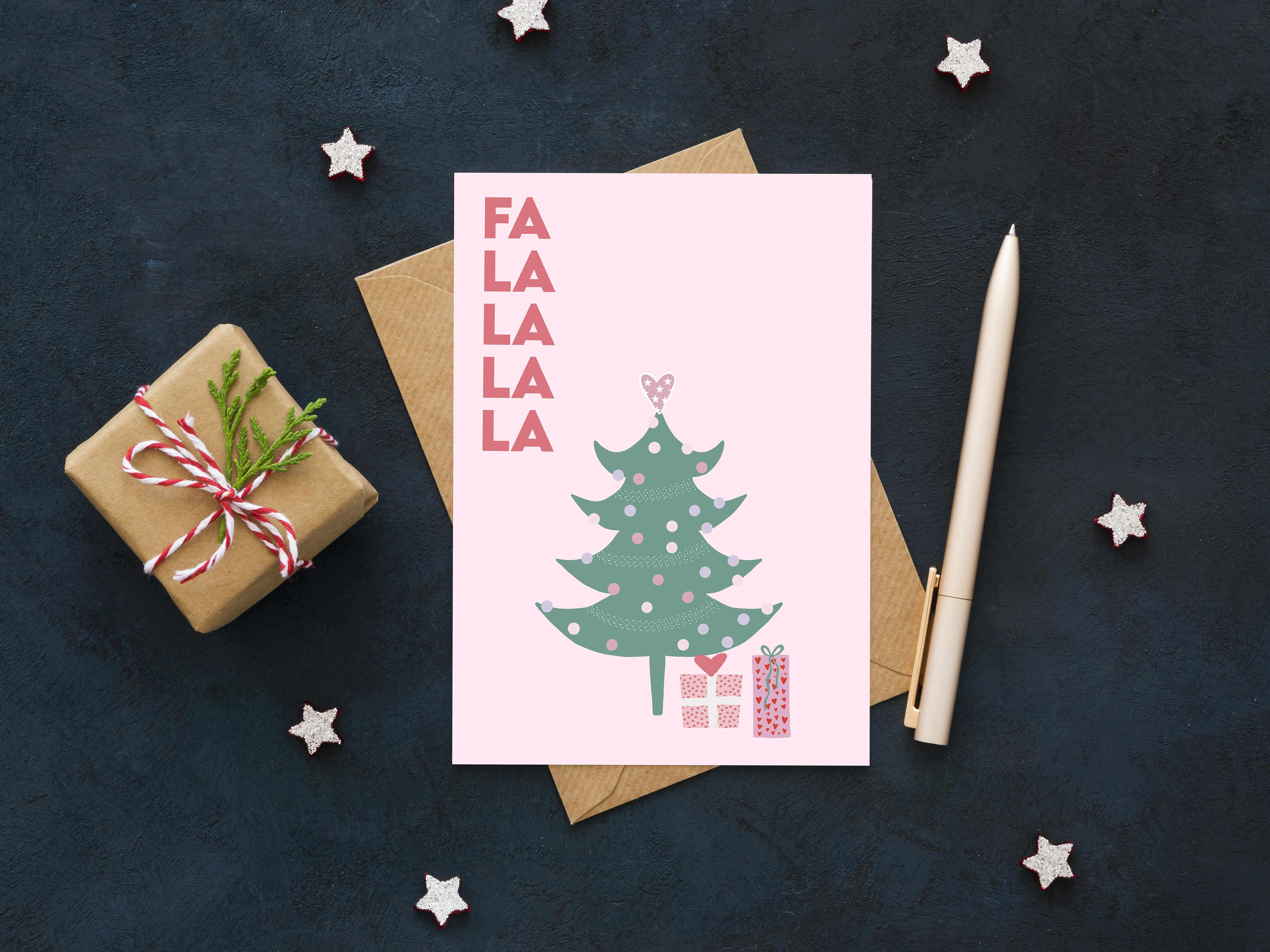 Pink Christmas Clipart Set, Cute Illustrated Clipart Png for Christmas ...