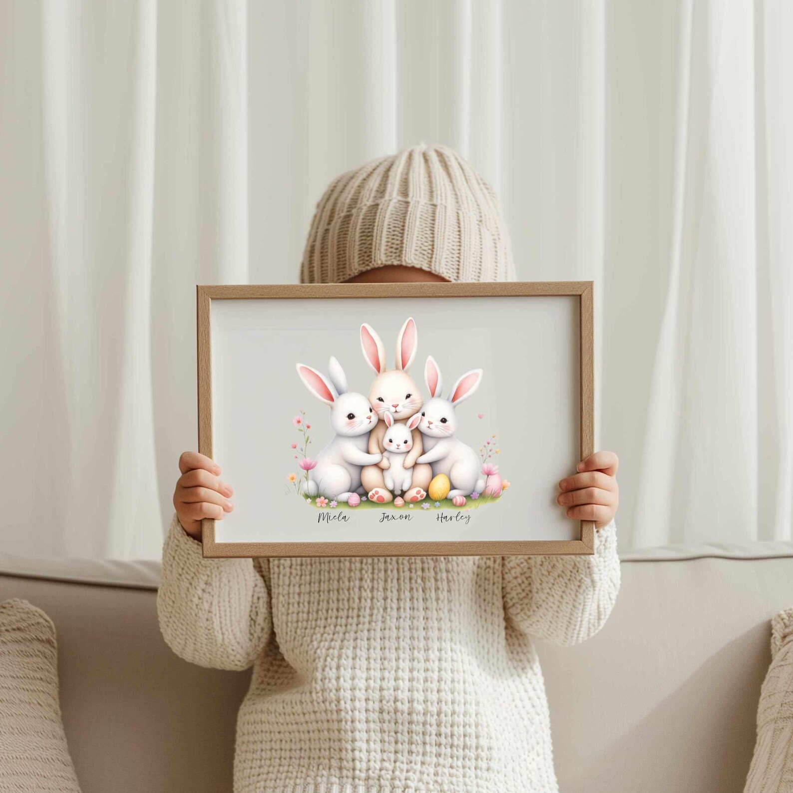 Bunny Family Sublimation Graphic for Easter, Easter Bunny Clipart ...