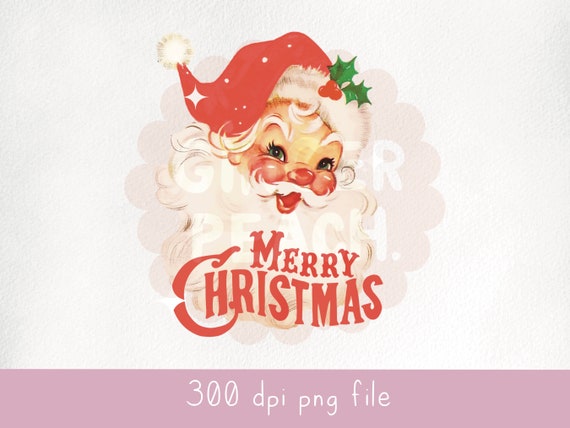 Retro Santa PNG Clipart Vintage Christmas Clipart PNG File - Etsy