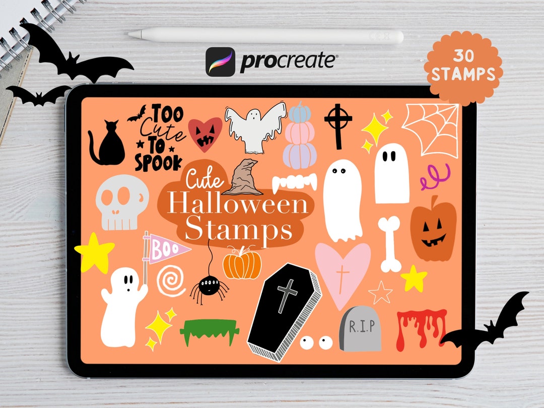 Halloween Procreate Stamps, Halloween Doodles for Procreate, Procreate ...