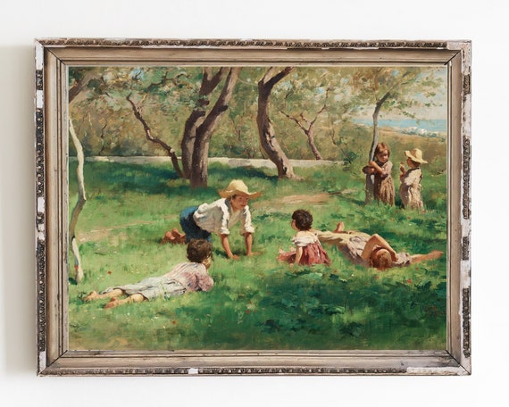 CANVAS ART PRINT Vintage Childhood Wall Art Print Children - Etsy