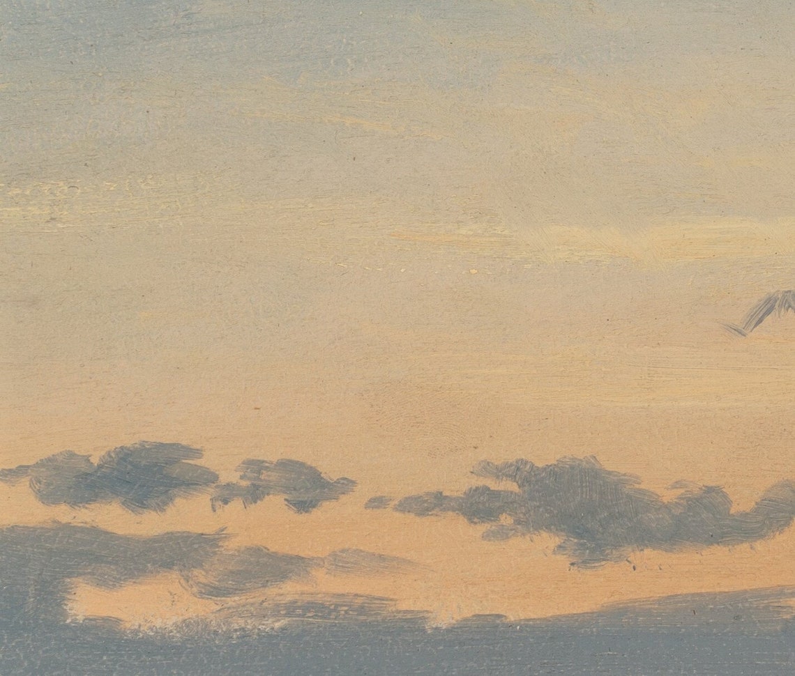 PRINTABLE ART Vintage Sunny Sky Oil Painting Classic Landscape Artwork ...