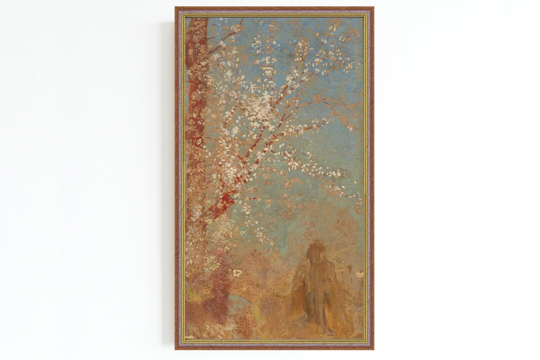 CANVAS ART PRINT Flowering Tree Art Print Dreamy Symbolic Painting ...