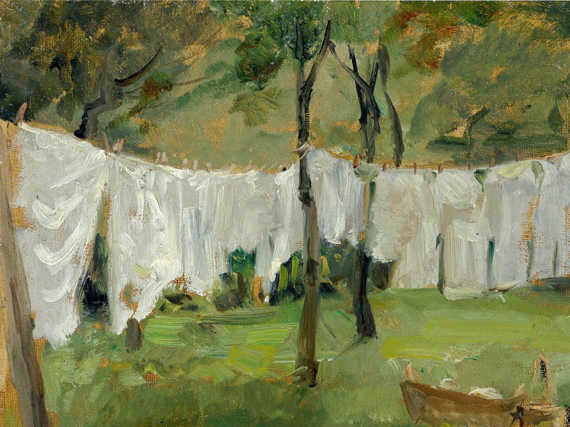 CANVAS ART PRINT | Clothes Line Wall Art Print | Laundry Line Oil ...
