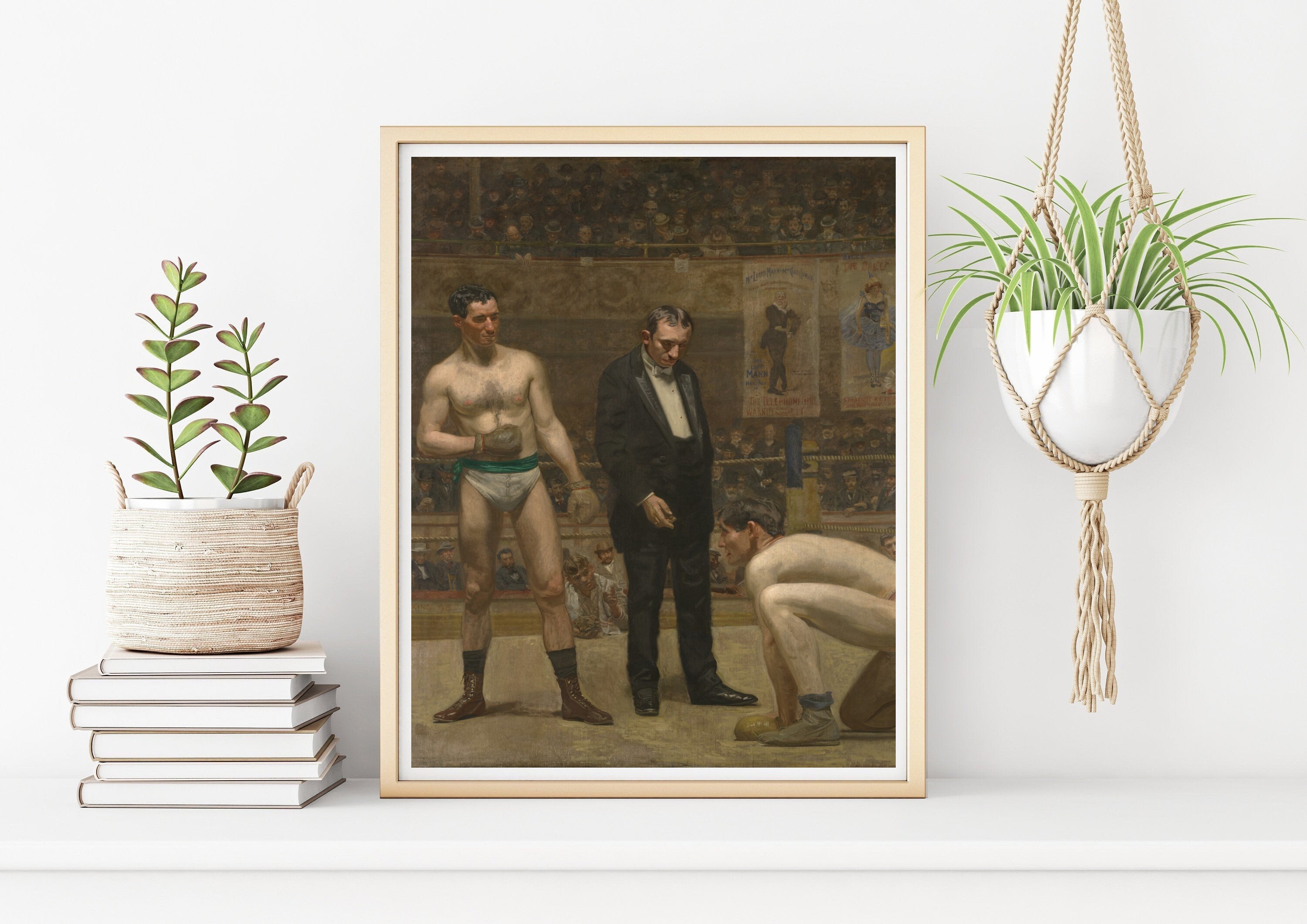 CANVAS ART PRINT | Vintage Boxing Wall Art Print | Boxers Fighting on ...
