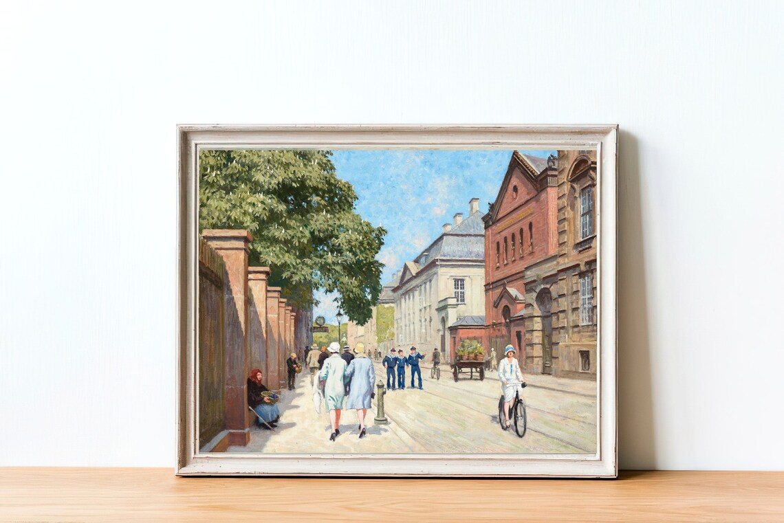 CANVAS ART PRINT Copenhagen Street Scene Wall Art Print Architecture ...