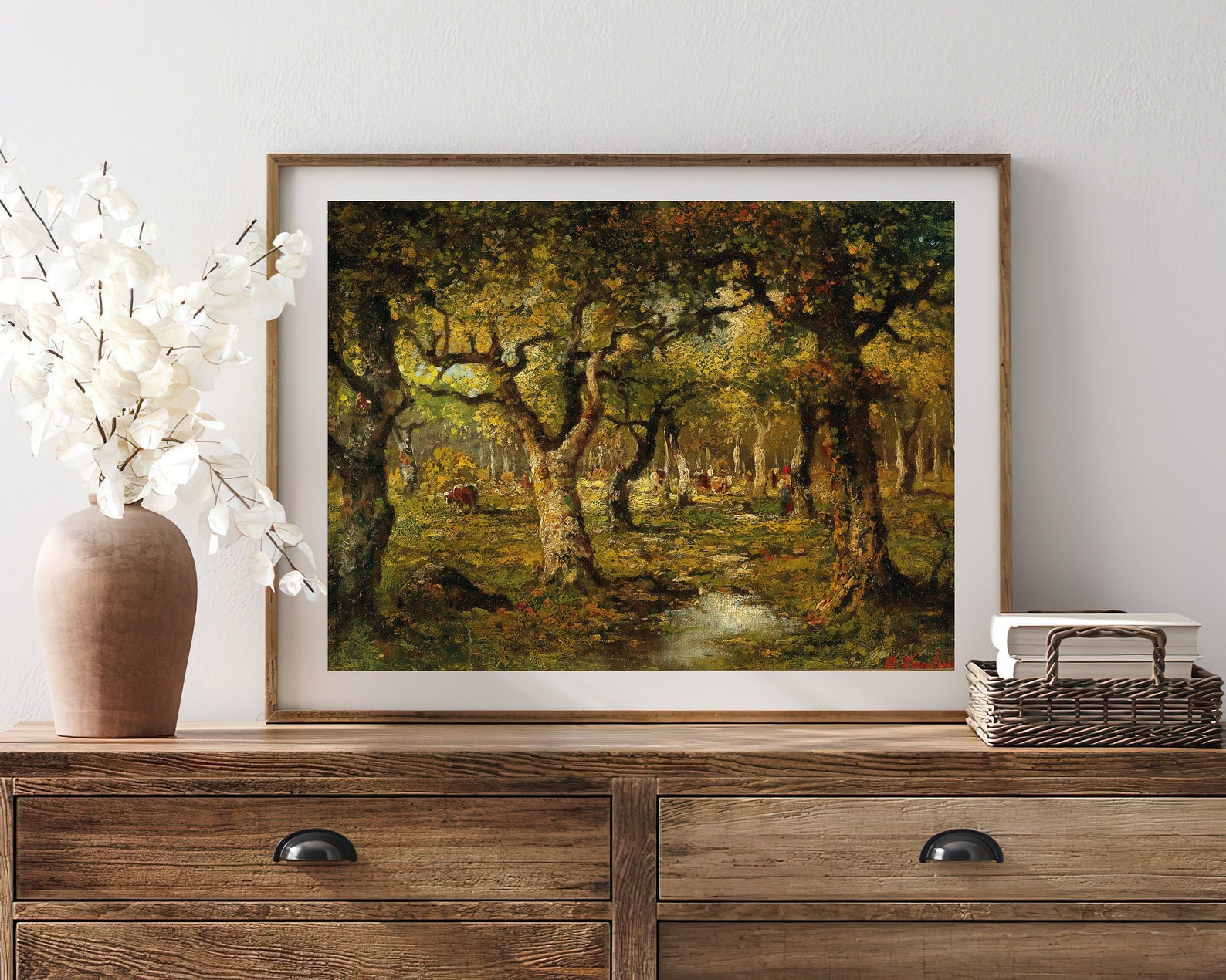 PRINTABLE ART Vintage Forest Wall Art Autumn Forest Oil Painting ...
