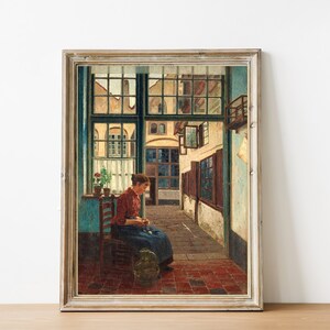 CANVAS ART PRINT Interior With a Woman Home Decor at the - Etsy