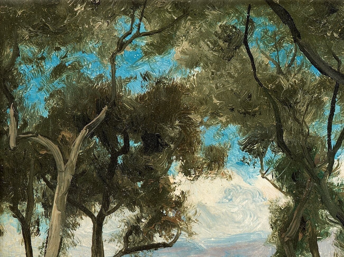 CANVAS ART PRINT Vintage Italian Coast Oil Painting Landscape With ...