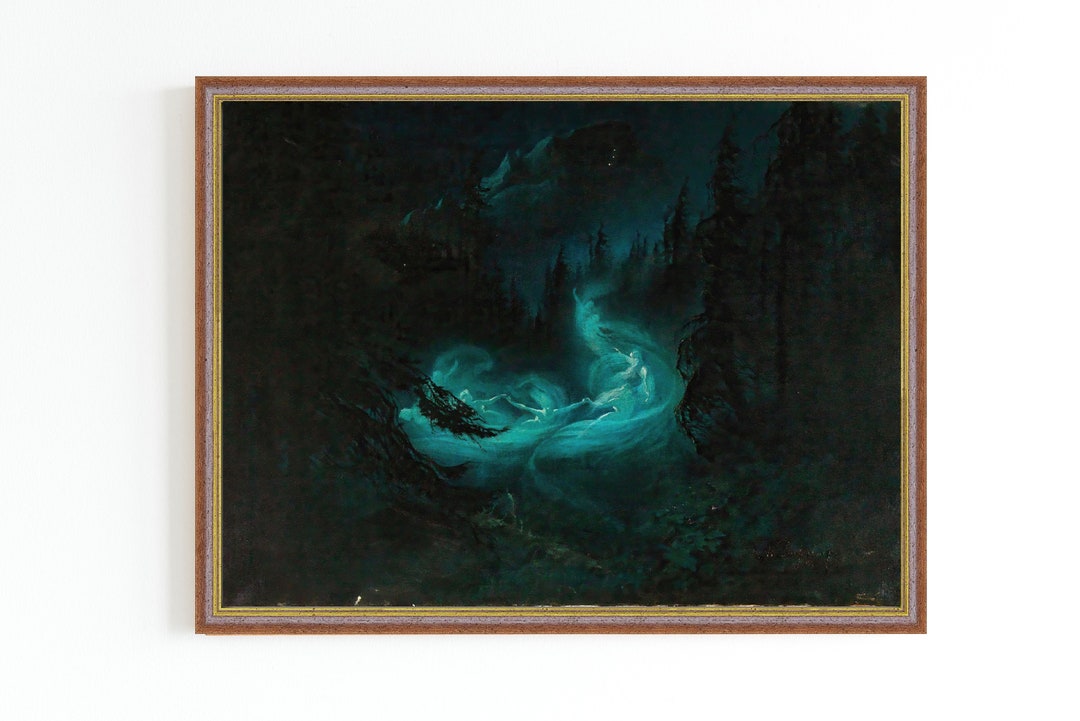 Dancing Pixies Vintage Canvas Art Print | Nocturnal Fantasy - Etsy