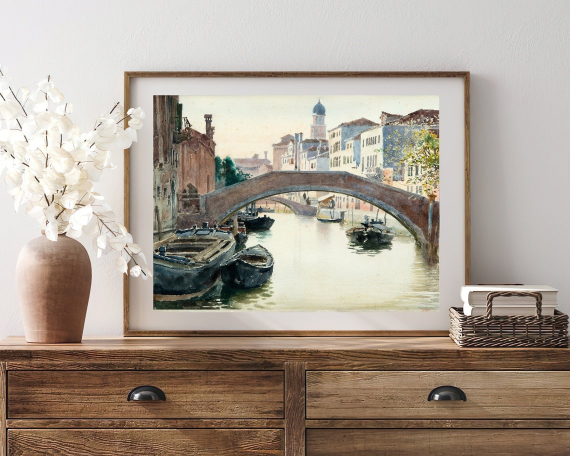 CANVAS ART PRINT Vintage Venice Architecture Wall Art Print View From ...