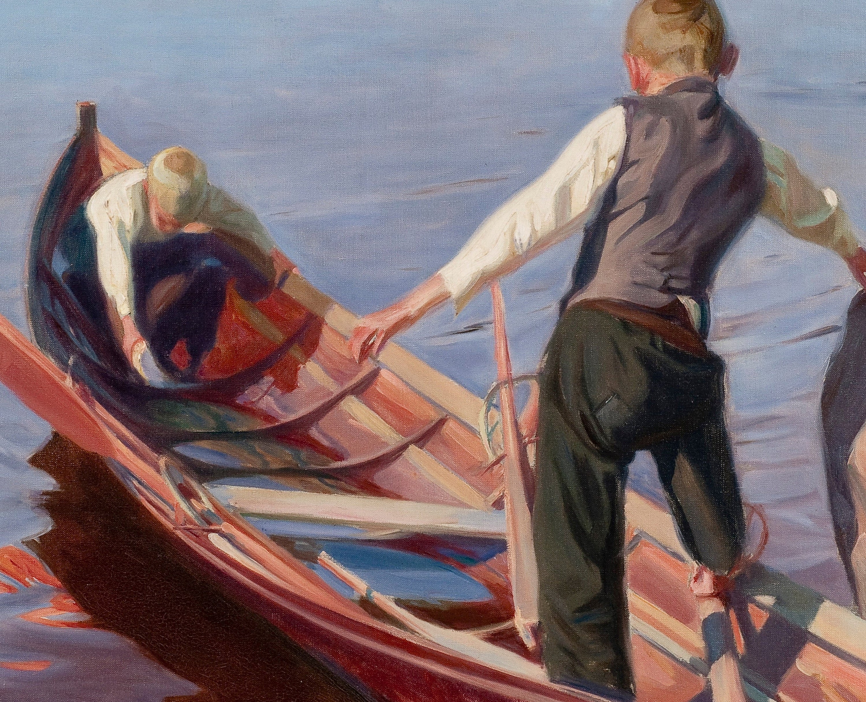 CANVAS ART PRINT | Two Boys on a Boat Trip Wall Art Print | Childhood ...