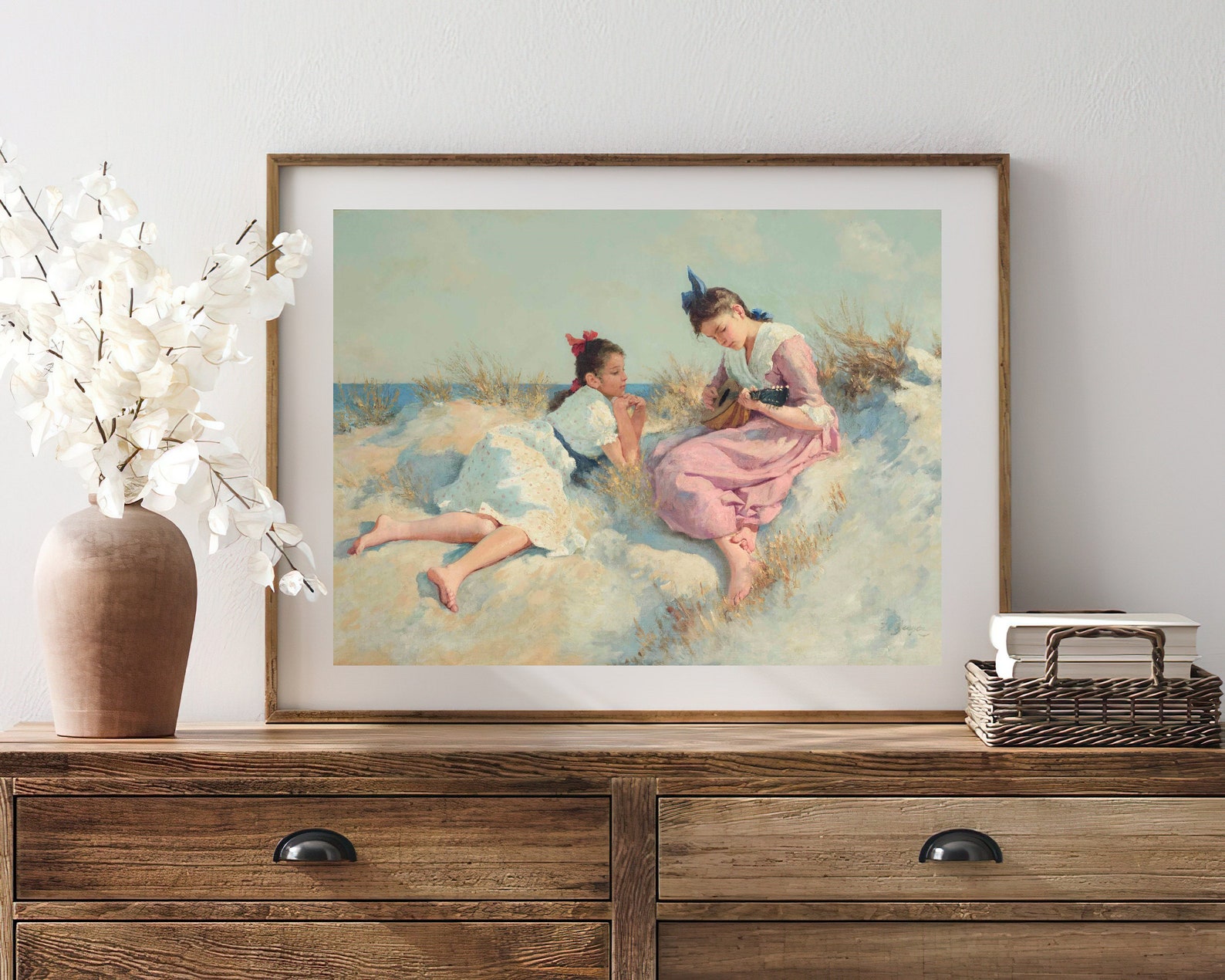 PRINTABLE ART | Two Sisters Art Print | Music Girl Portrait | Vintage ...