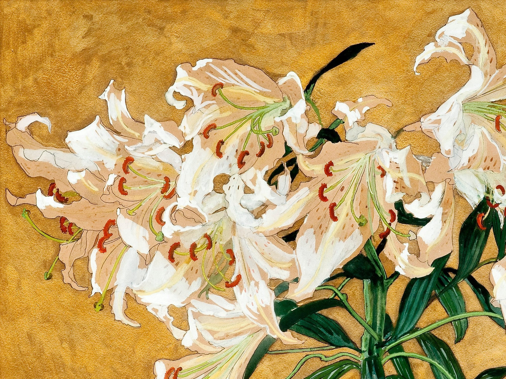 CANVAS ART PRINT Vintage Lilies Wall Art Print Botanical - Etsy