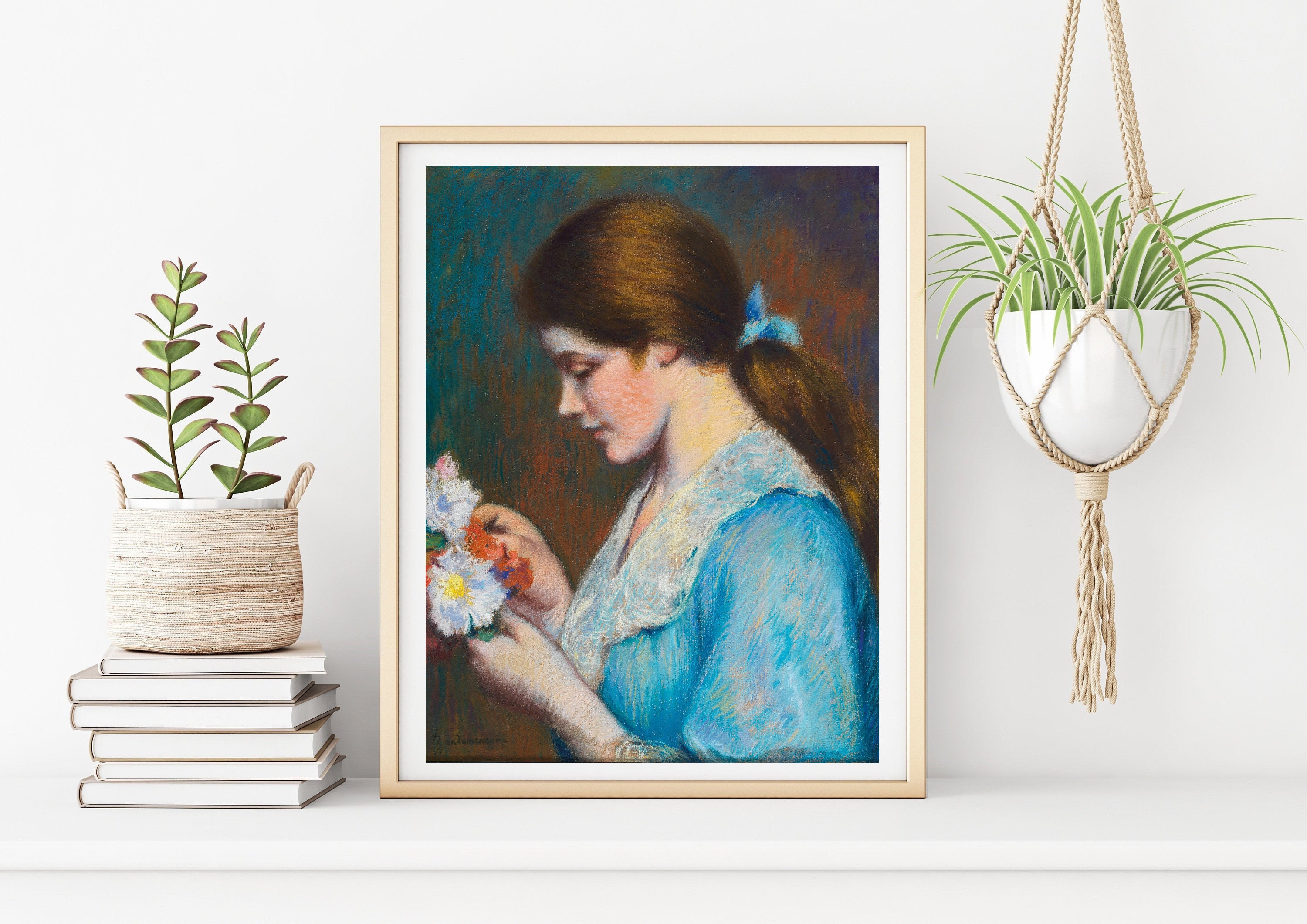 PRINTABLE ART | Vintage Girl Portrait Oil Painting | A Young Woman With ...