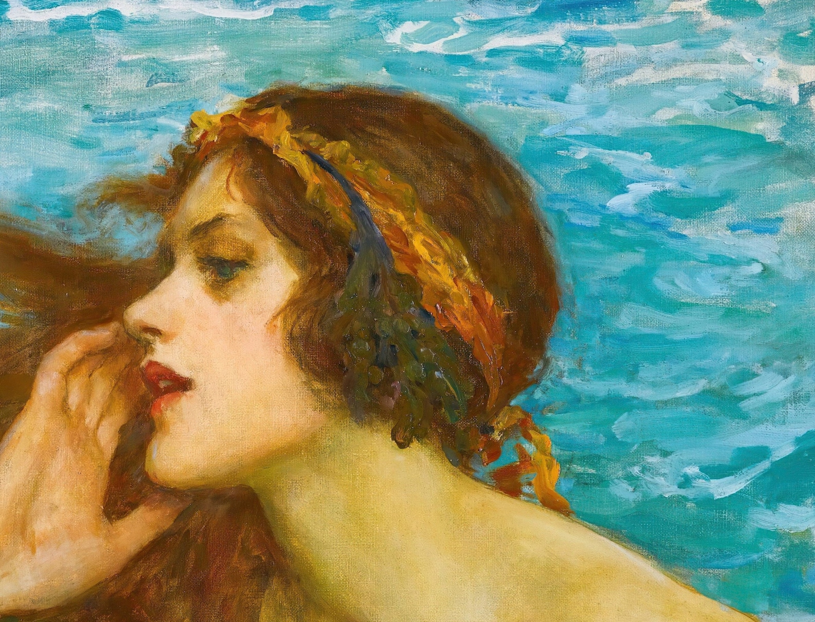 CANVAS ART PRINT | A Sea Maiden Wall Art Print | Girl Swimming Home ...