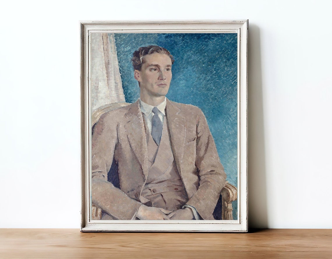 PRINTABLE ART | Vintage Man Oil Portrait | Classic Male Portrait Wall ...