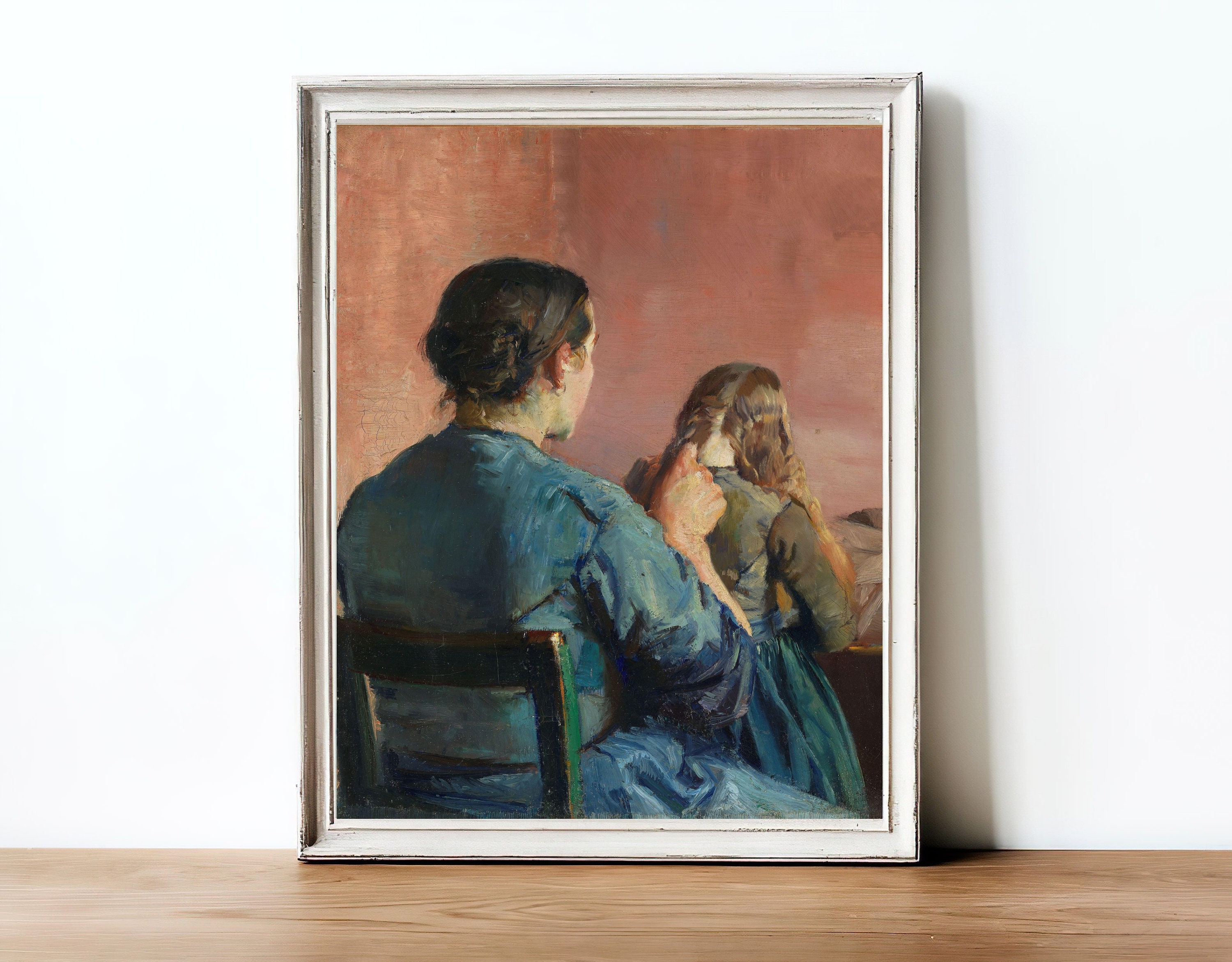 CANVAS ART PRINT Braiding Hair L Wall Art Print Motherhood - Etsy