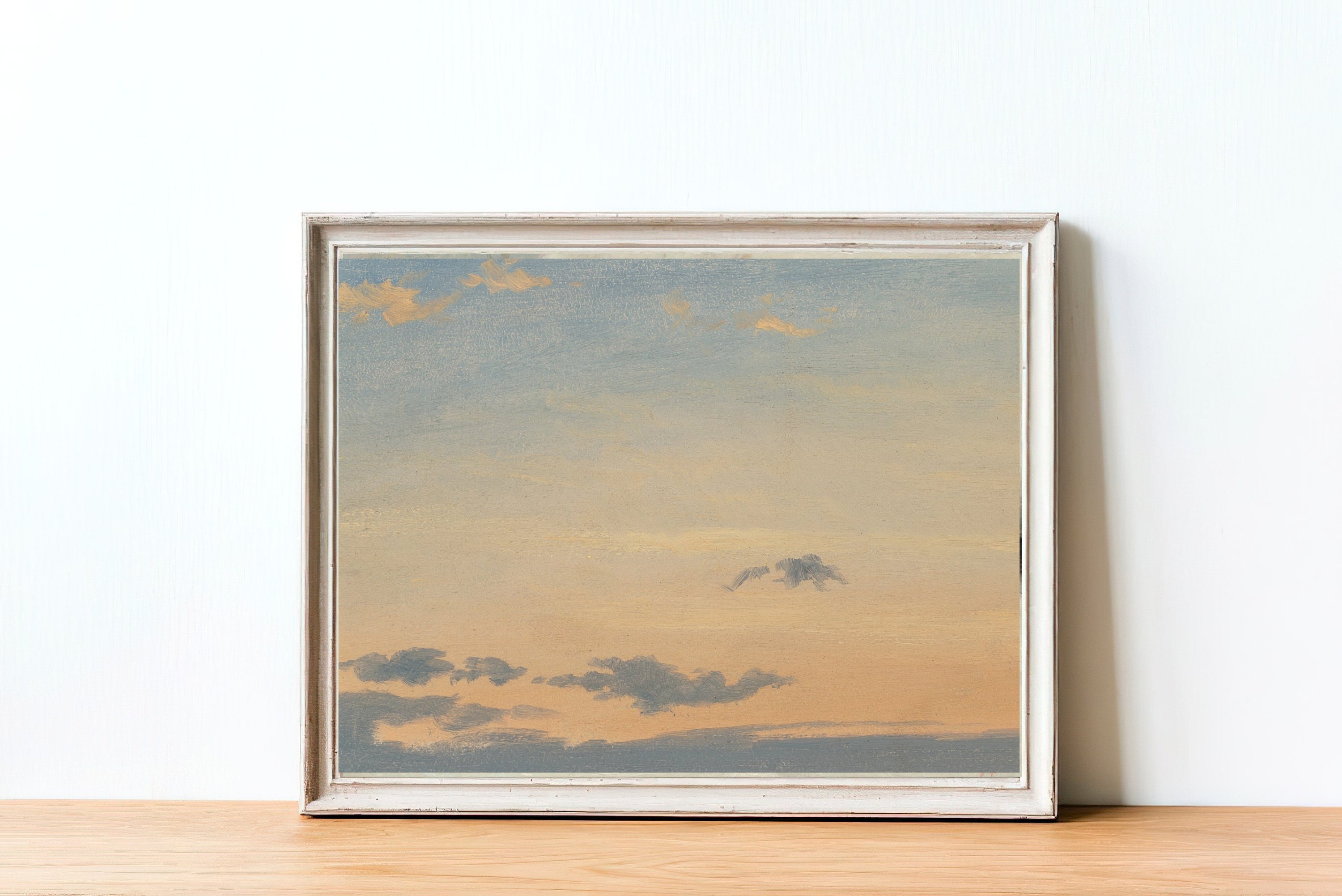 PRINTABLE ART | Vintage Sunny Sky Oil Painting | Classic Landscape ...