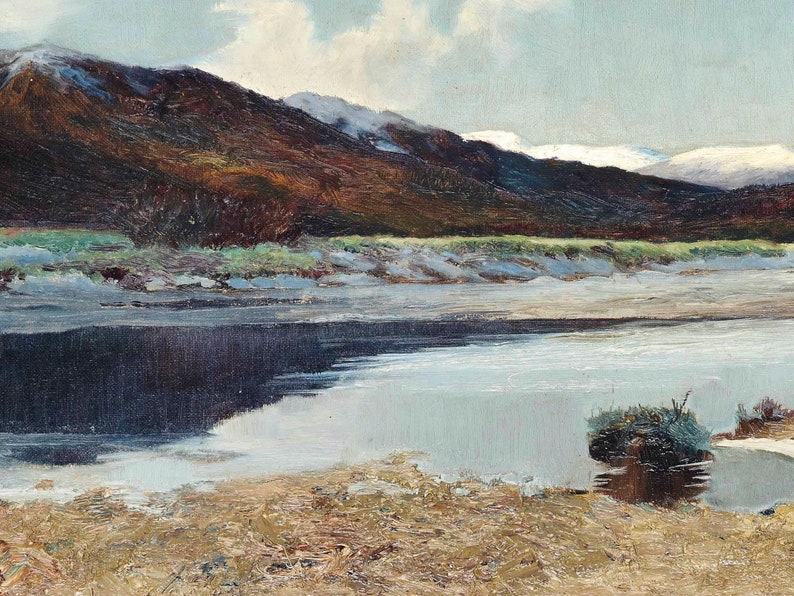 CANVAS ART PRINT Vintage Scottish Loch Oil Painting lake - Etsy