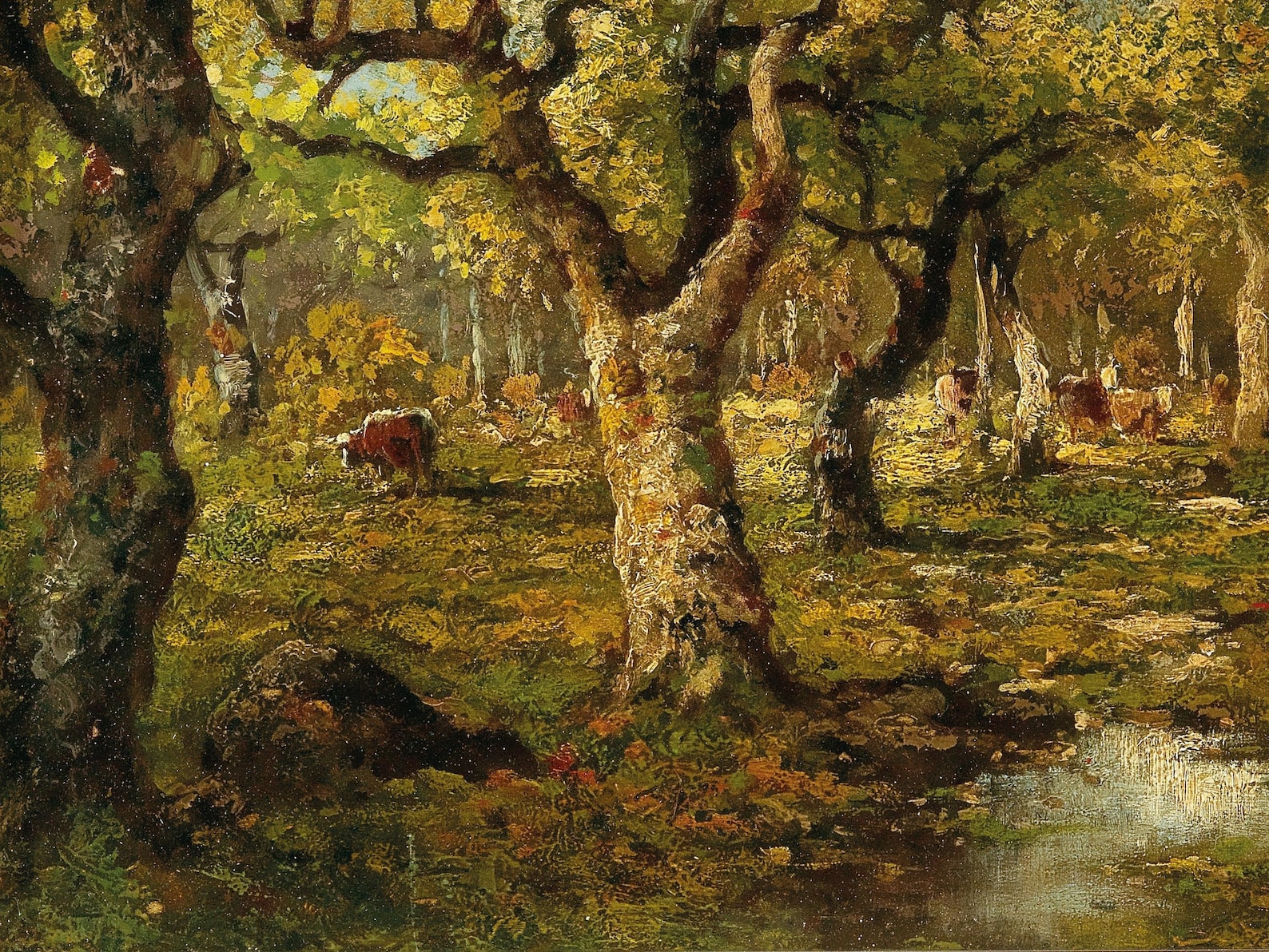 PRINTABLE ART Vintage Forest Wall Art Autumn Forest Oil Painting ...