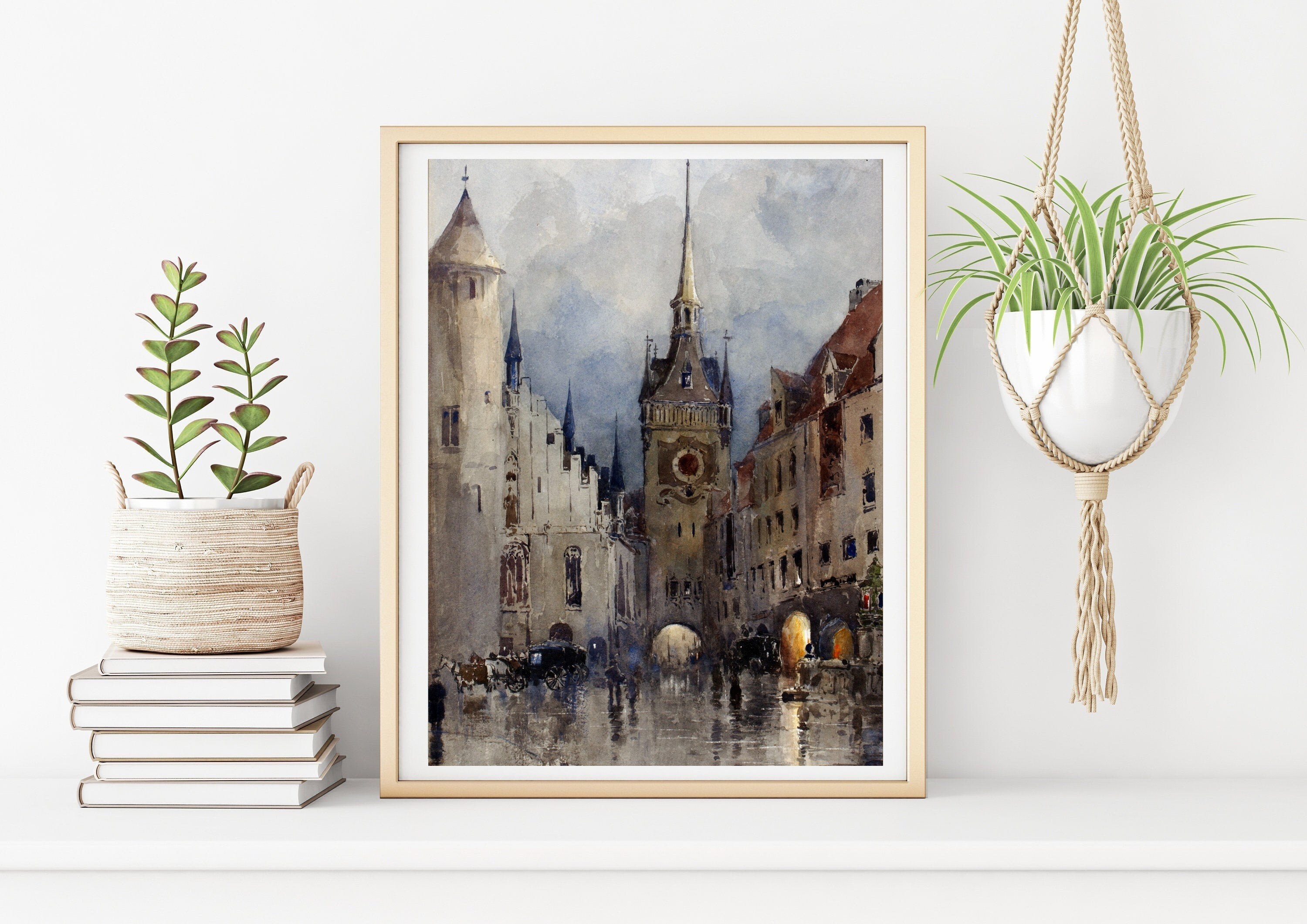 CANVAS ART PRINT Street Scene in Munich Wall Art Print - Etsy