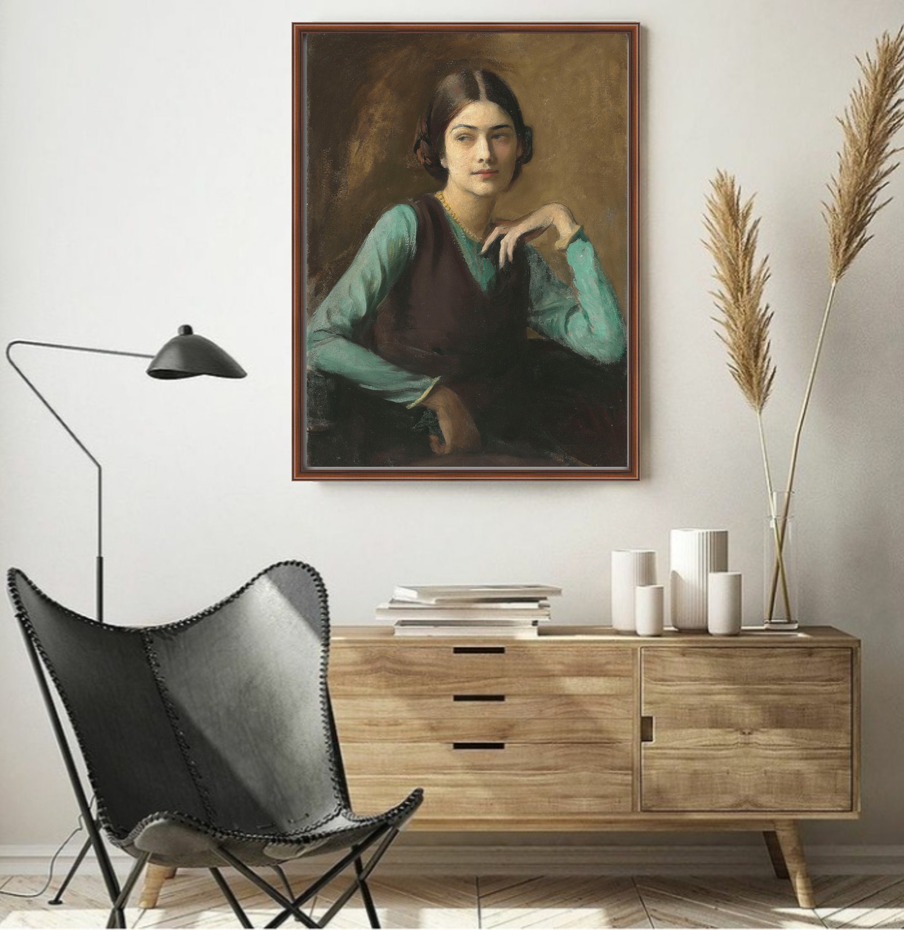 Vintage Woman Portrait Canvas Art Print | Country Home Decor - Etsy