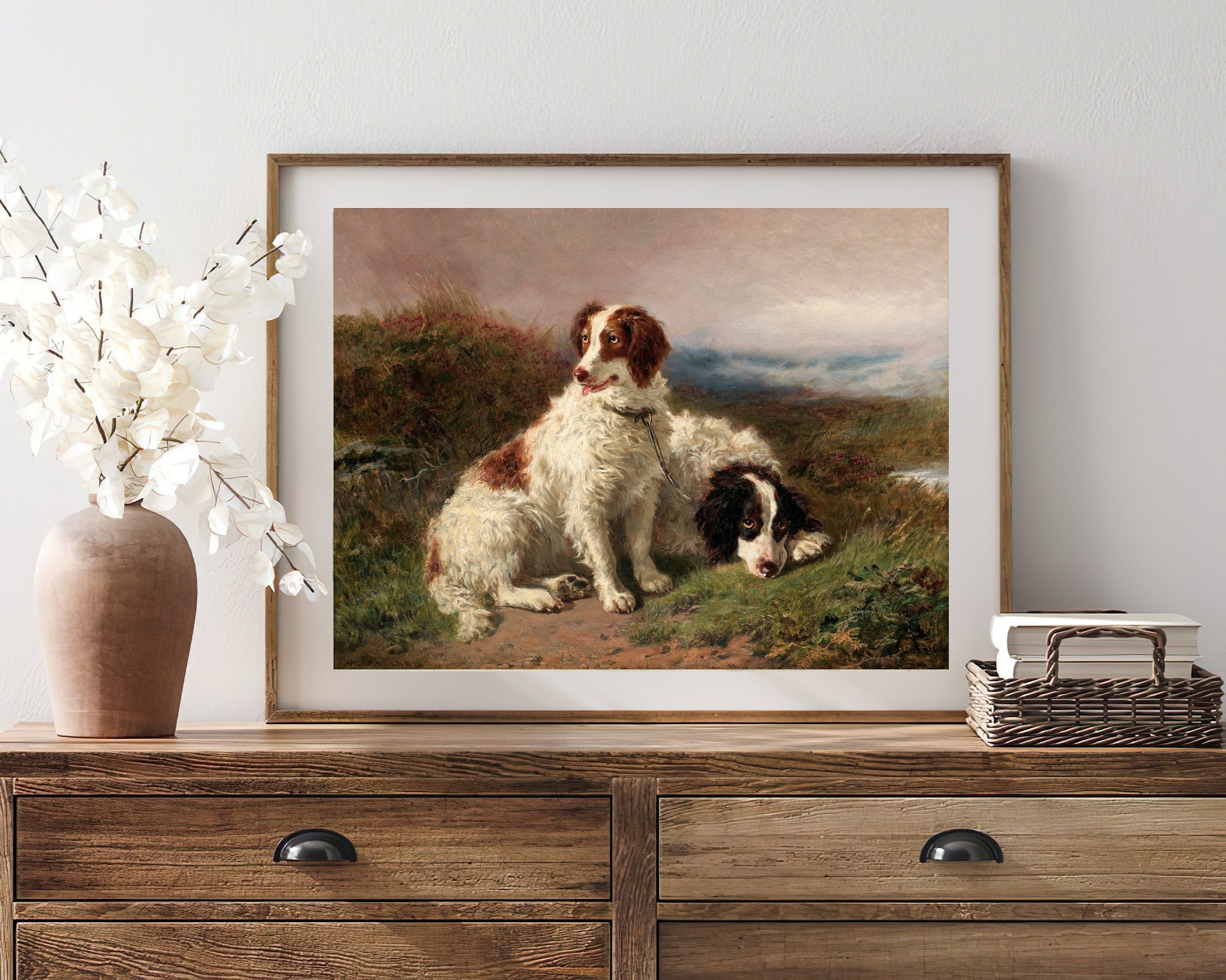 CANVAS ART PRINT | Hunting Dogs Wall Art Print | Vintage Pointer Dog ...