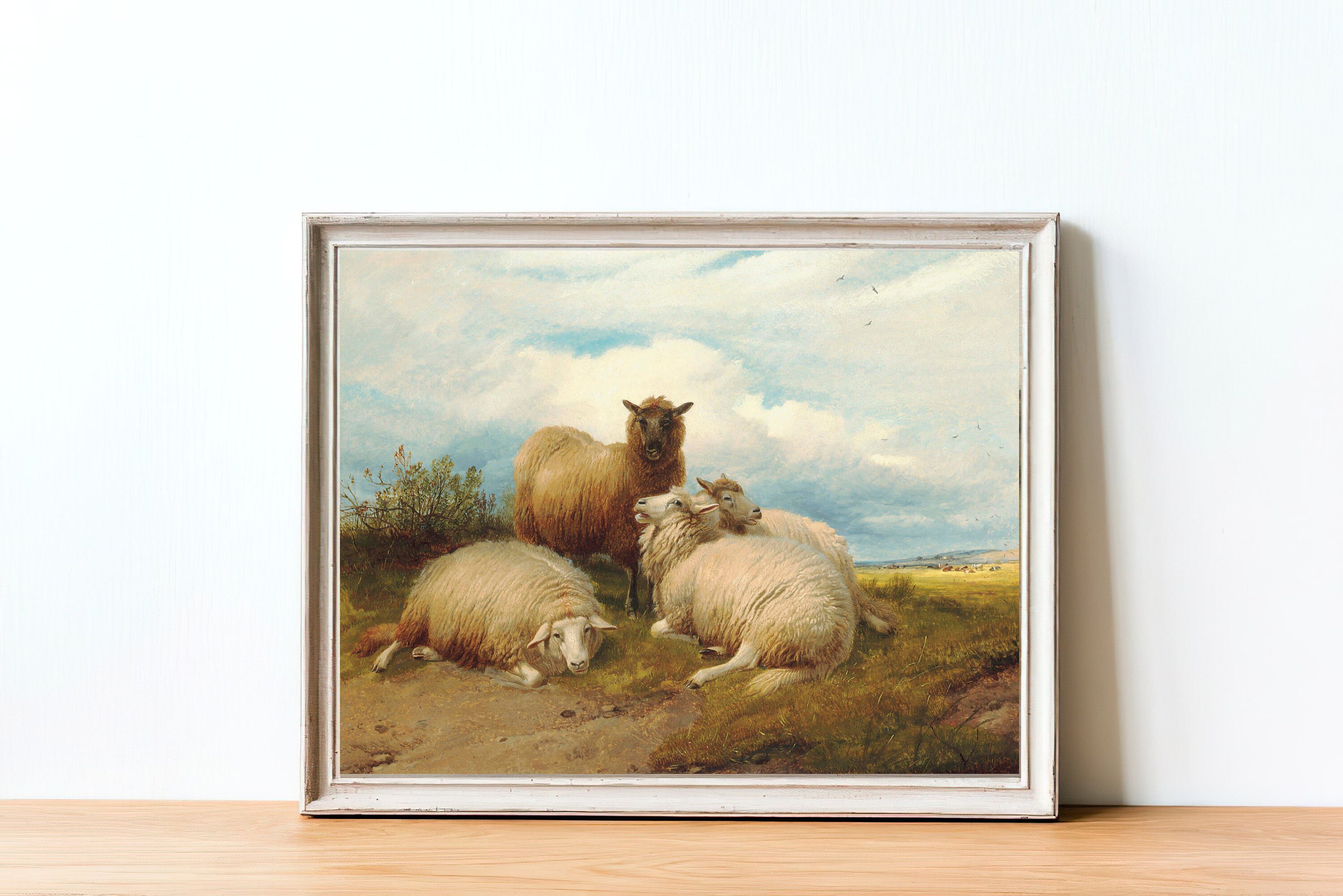 CANVAS ART PRINT | Vintage Sheep Painting | Antique Wall Art ...