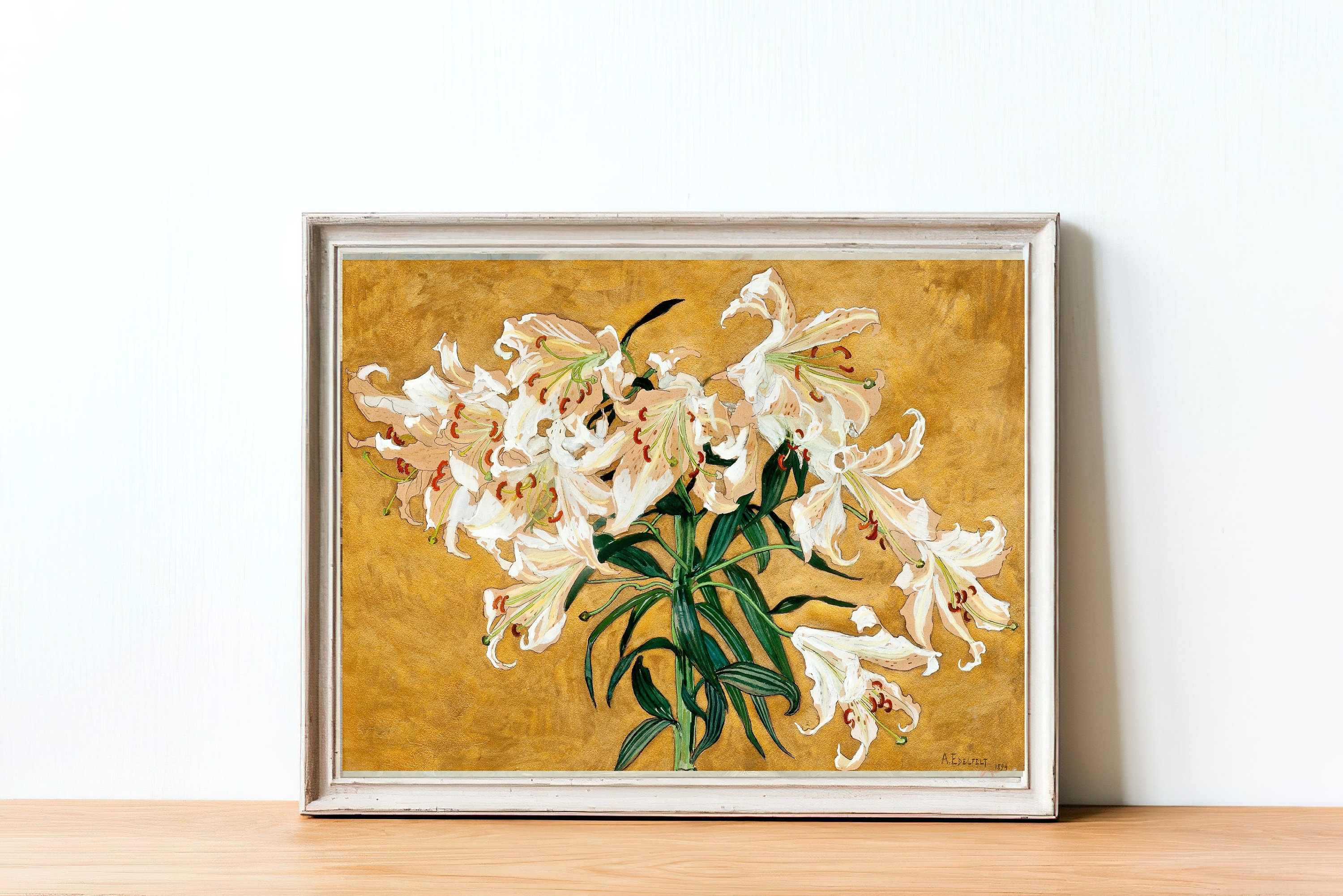 CANVAS ART PRINT | Vintage Lilies Wall Art Print | Botanical Home Decor ...