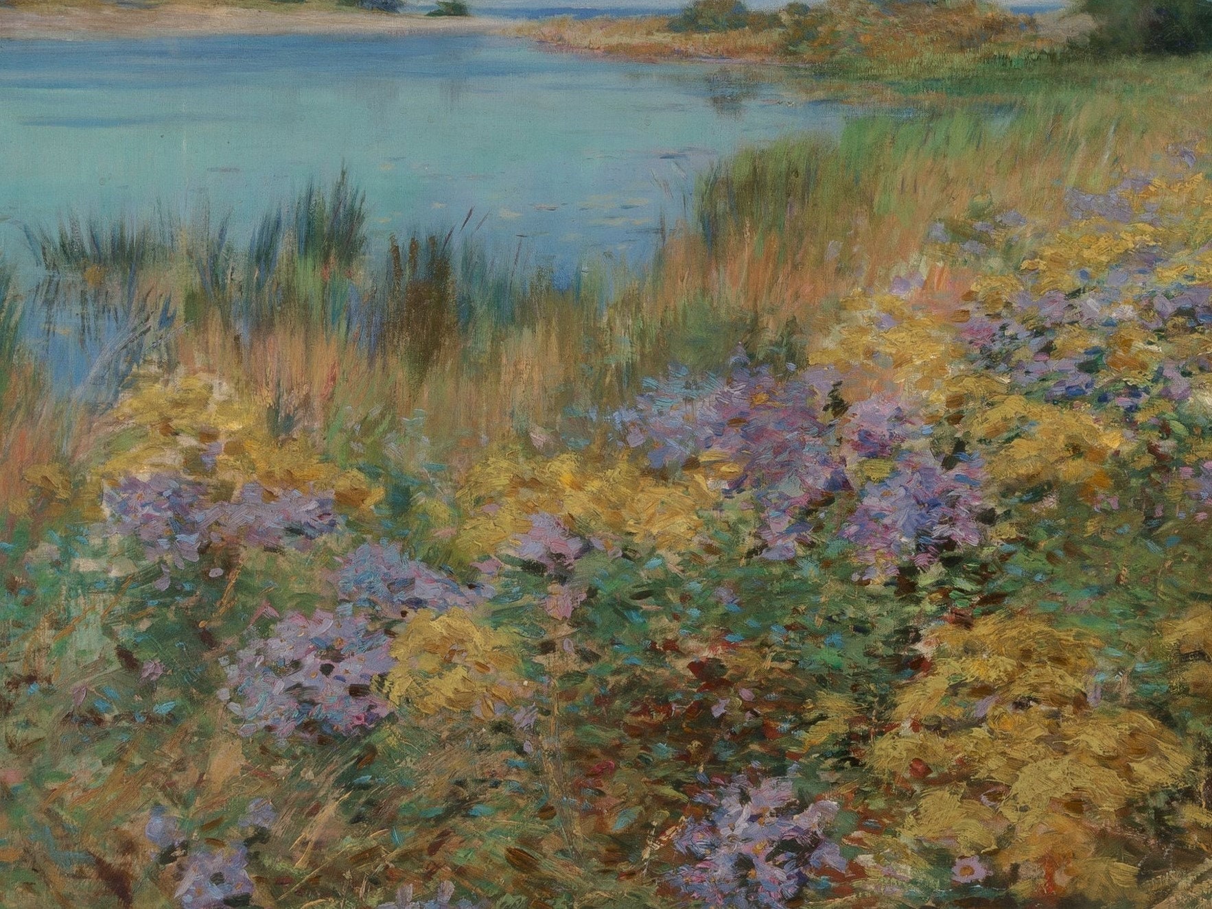 PRINTABLE ART | Spring Flower Meadow Oil Painting | Composition of ...