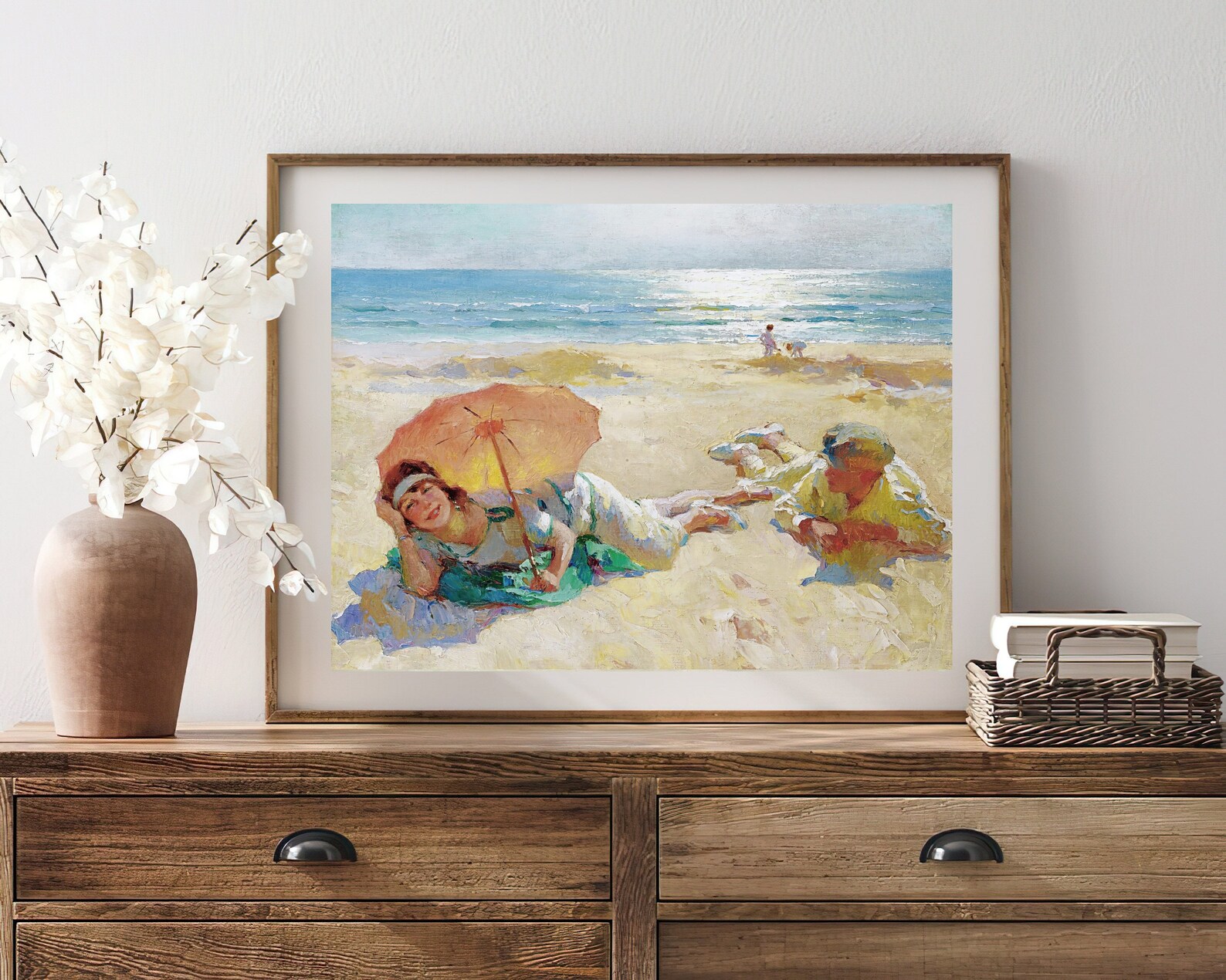 CANVAS ART PRINT Vintage Sunbathers Wall Art Print Beach - Etsy