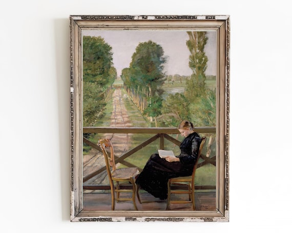 CANVAS ART PRINT Woman Reading Book Wall Art Print Girl on | Etsy