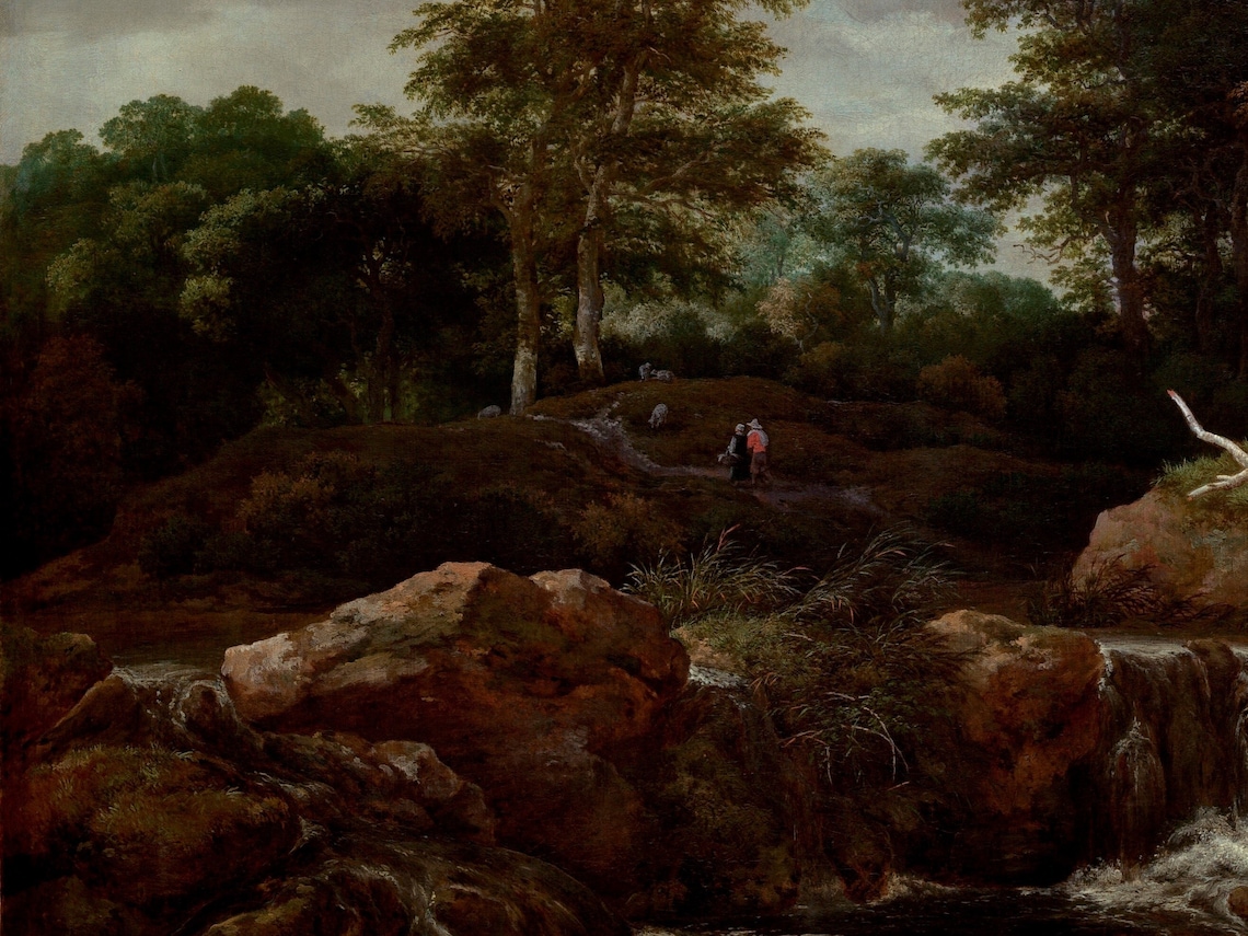 PRINTABLE ART Vintage Forest Painting Antique Art - Etsy