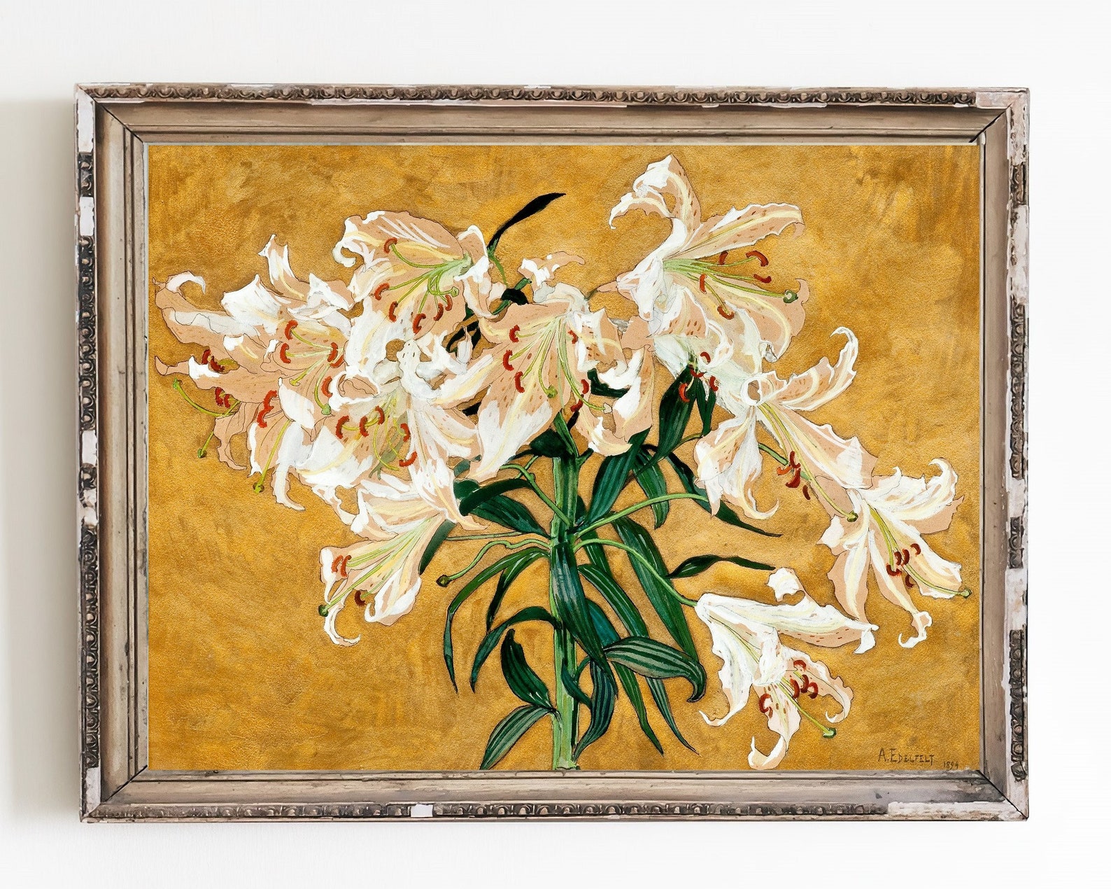 CANVAS ART PRINT | Vintage Lilies Wall Art Print | Botanical Home Decor ...