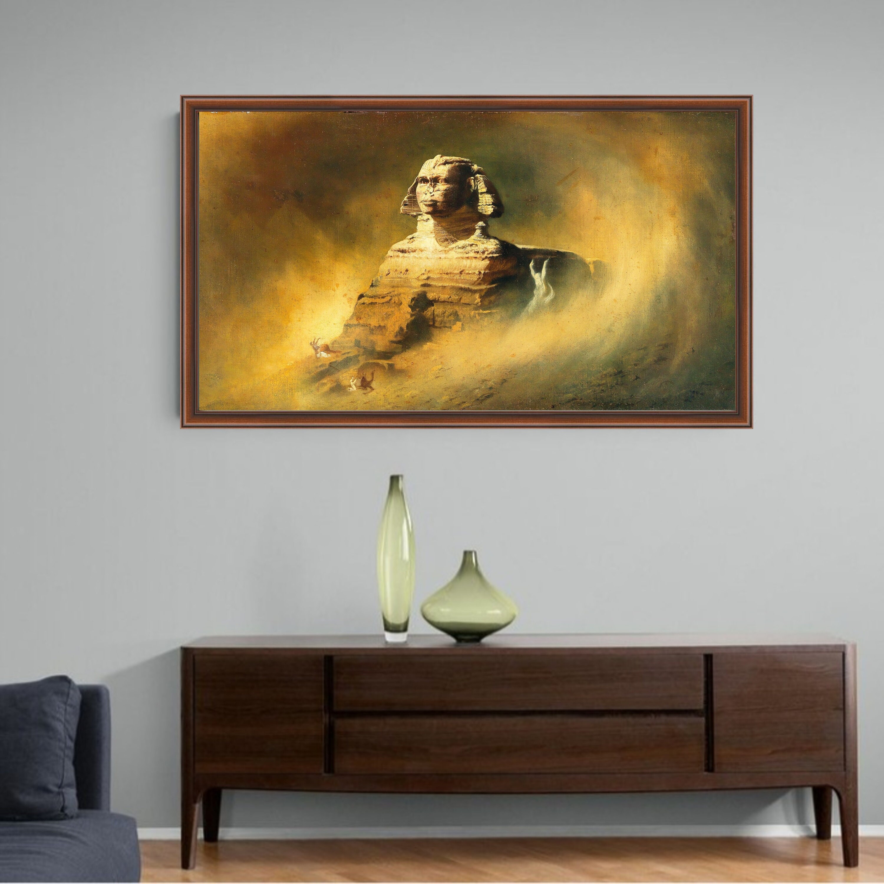 CANVAS ART PRINT | the Great Sphinx of Giza Oil Painting | Egypt Giza ...