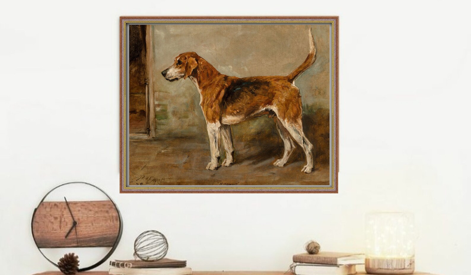 Antique Hound Dog Canvas Art Print | Vintage Animal Portrait - Etsy