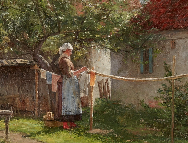 CANVAS ART PRINT | Vintage Laundry Room Painting | French Country House ...