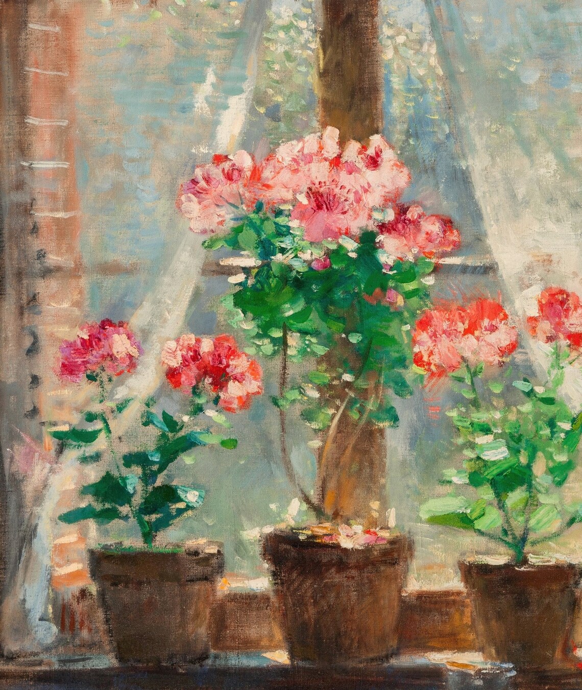 CANVAS ART PRINT | Flowers on the Window Wall Art Print | Vintage ...