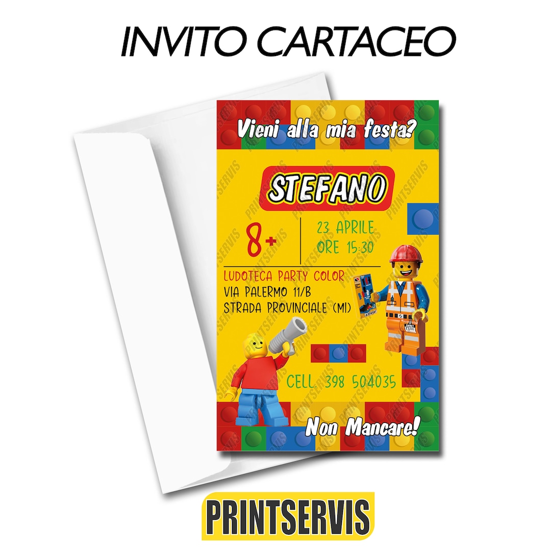 Invitación de LEGO invitación de fiesta personalizable - Etsy España