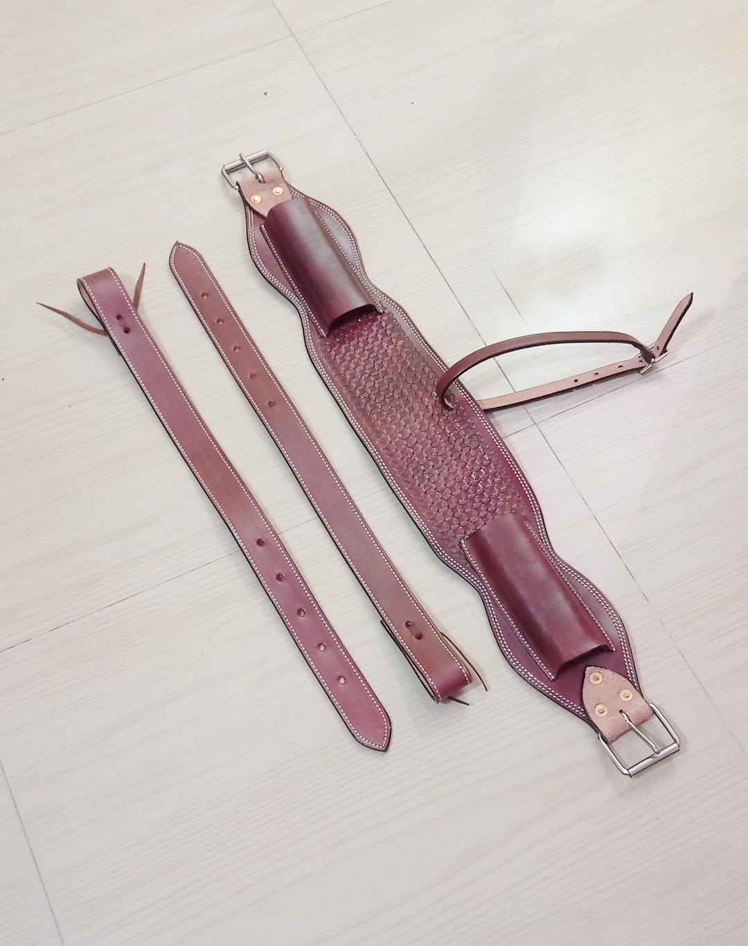 Western Horse Leather Rear Flank Back Saddle Cinch With Billets 32 ...