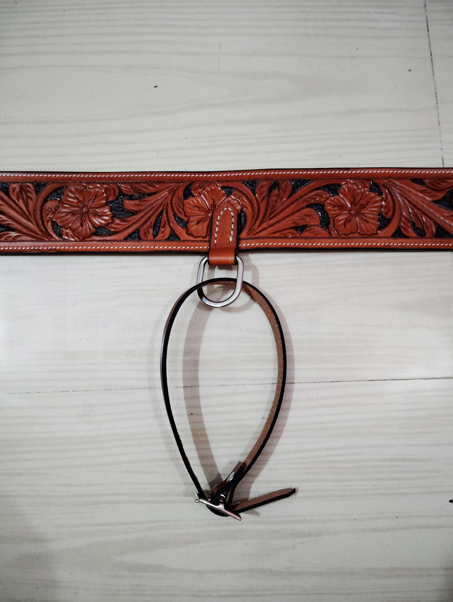 Western Horse Saddle Cinch With Billets Leather Rear Flank Back Basket ...