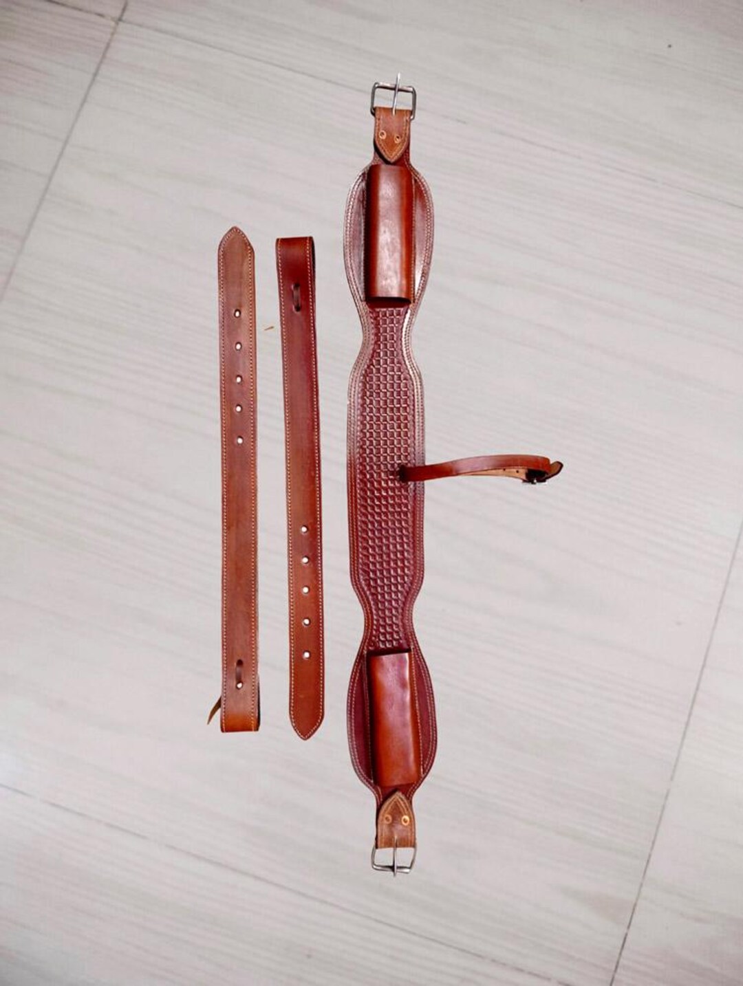 Western Horse Leather Rear Flank Back Saddle Cinch With Billets 32 ...