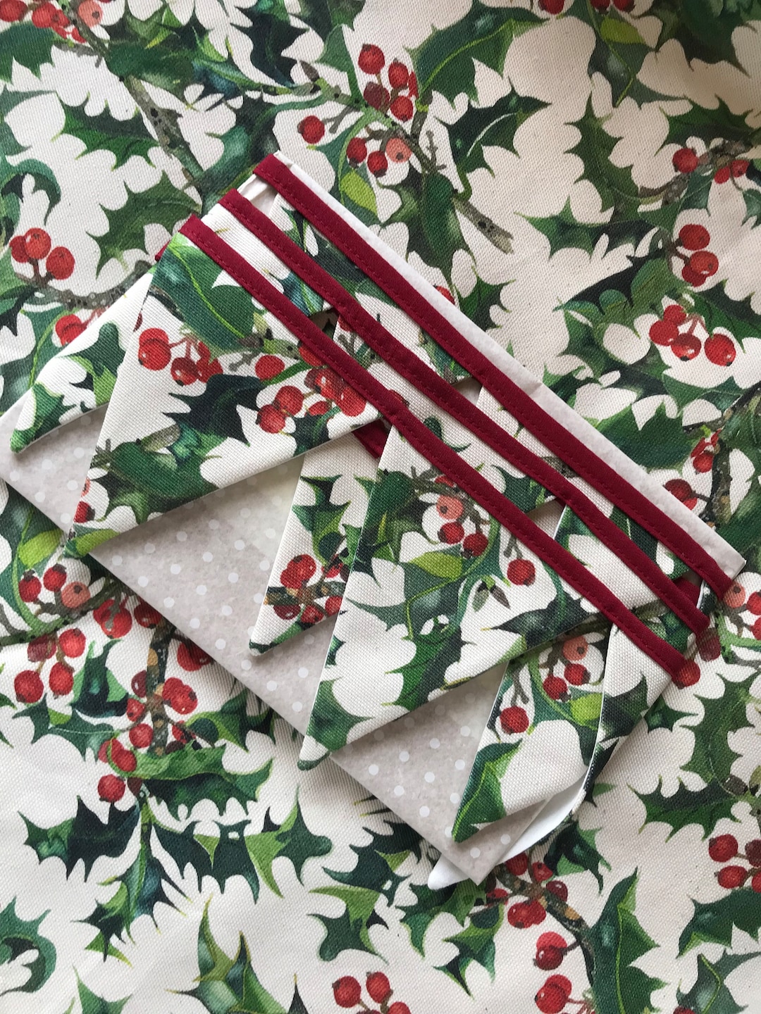 Emma Bridgewater Holly Berry Fabric Garland Bunting Flags Banner - Etsy