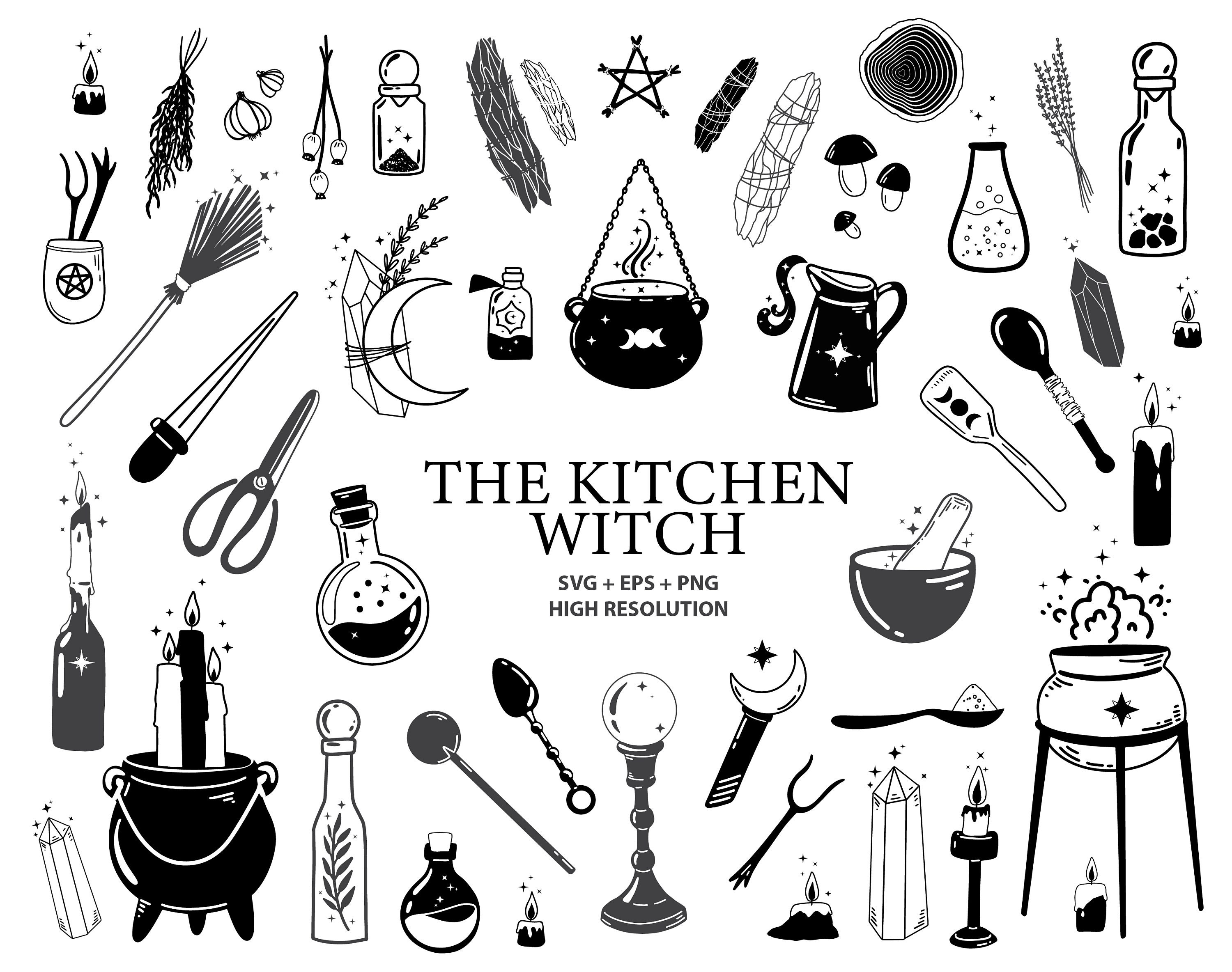 Kitchen Witchery clipart magic clipart SVG Kitchen witch | Etsy