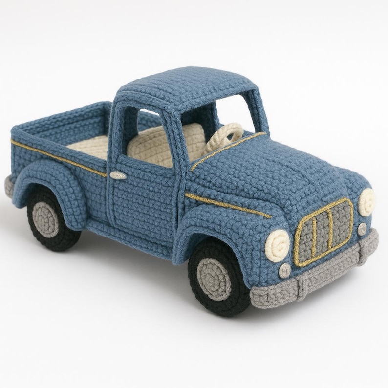 Classic Pickup Truck Crochet Pattern | Vintage Crochet Vehicle for 14 ...