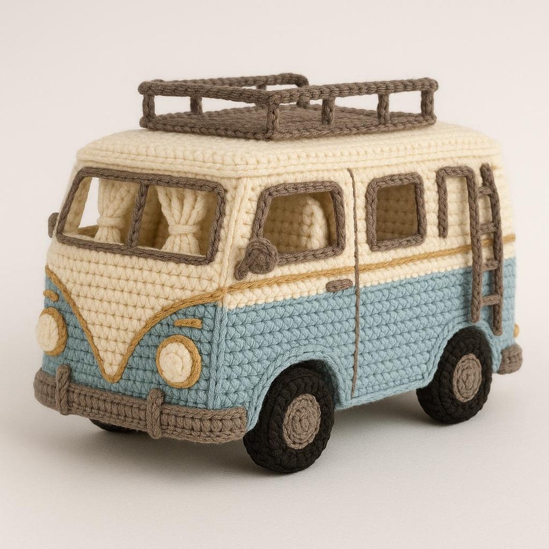 Adventure Camper Van Crochet Pattern | Vintage Crochet Vehicle for 14 ...