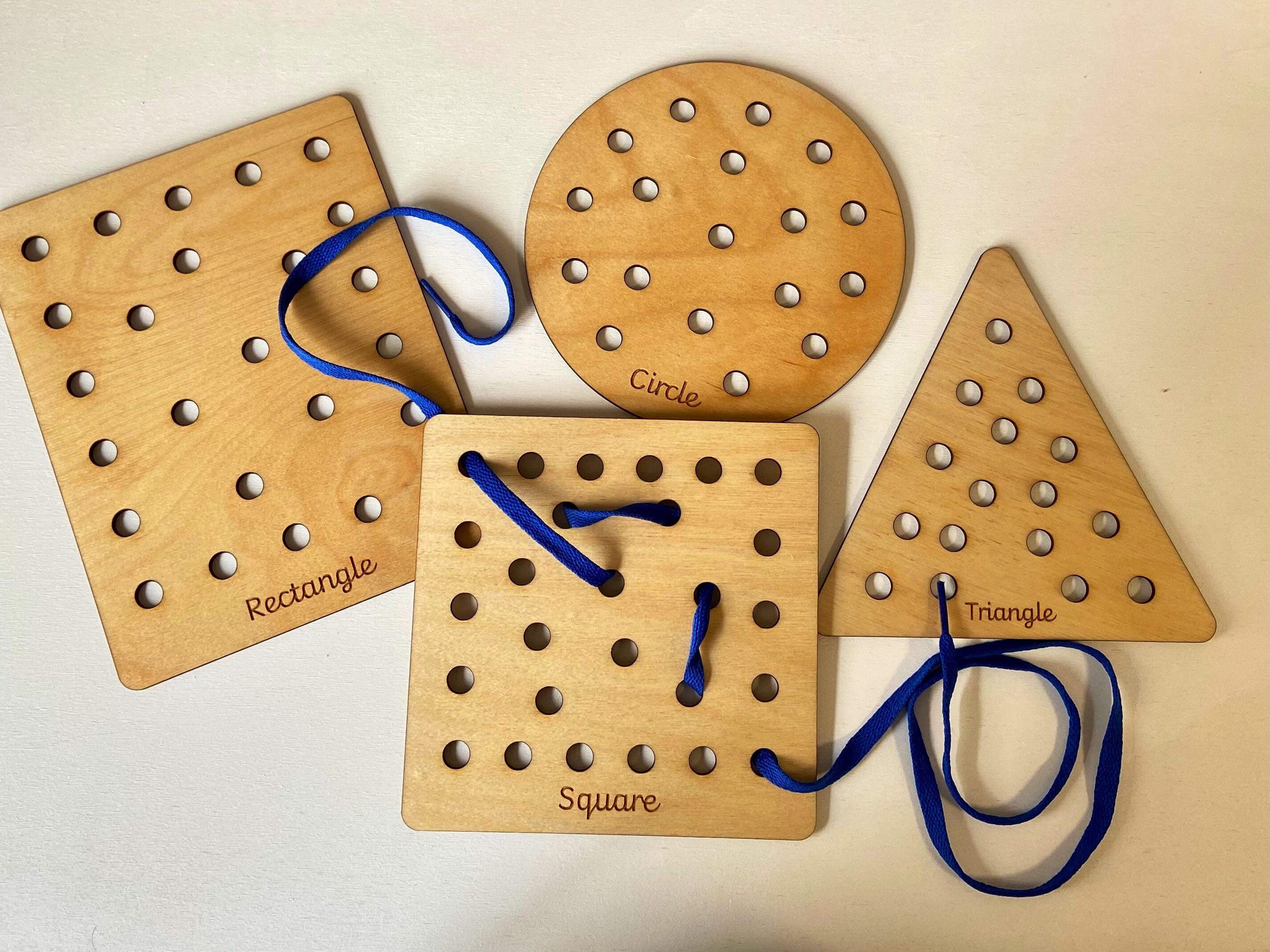Wooden Geometric Threading Cards Shaped Lacing Boards - Etsy UK