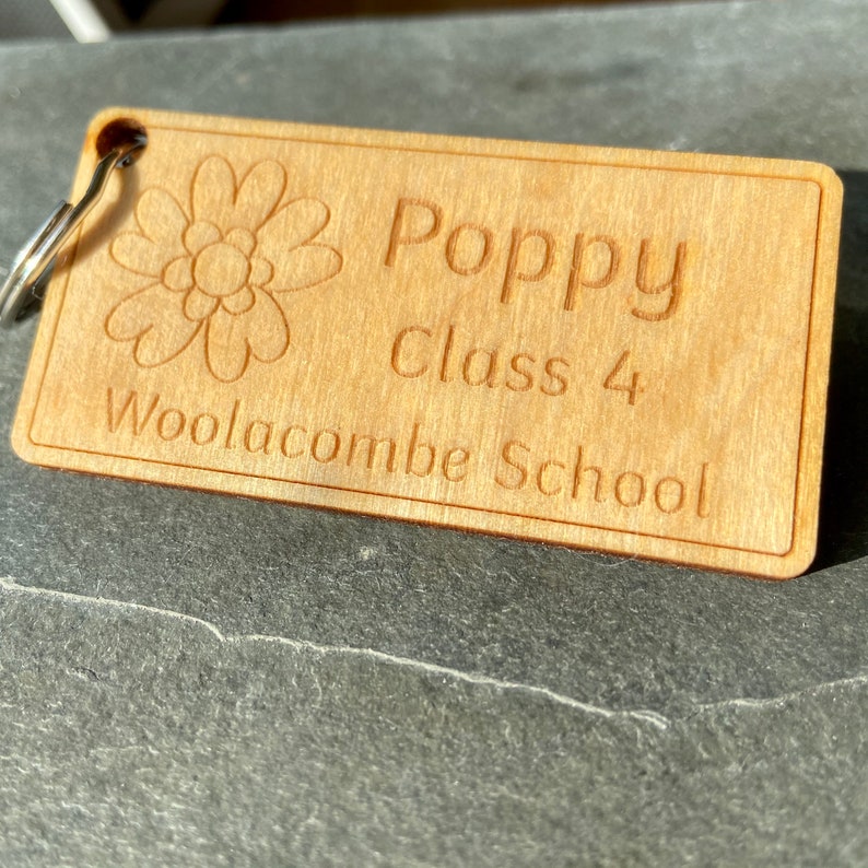 Personalised School Bag Name Tag Book Bag Keyring | Etsy UK