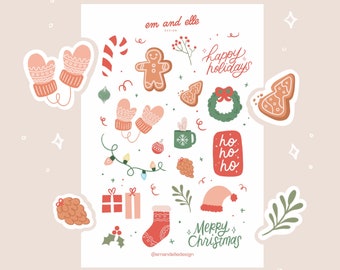 Christmas Stickers Sheet | Etsy
